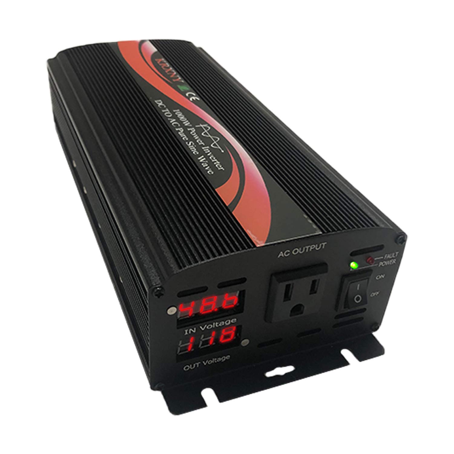 KRXNY 1000W Pure Sine Wave Power Inverter 48V DC to 110V 120V AC 60HZ with LED Display US Output Socket