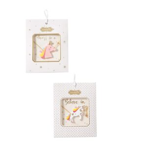 mud pie unicorn acrylic necklaces (pink)