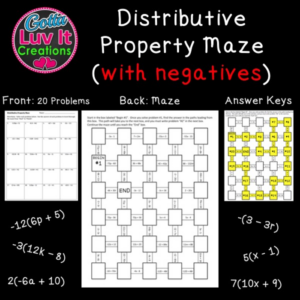 distributive property with negatives 2 mazes