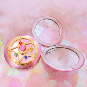 makeup compact mirrors, personal portable travel handheld foldable double sided mirror