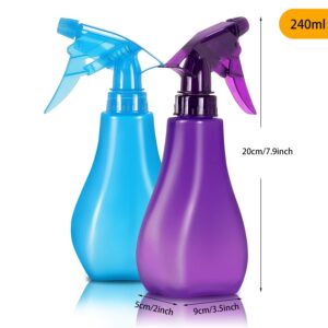 8 Oz Empty Plastic Spray Bottles with Adjustable Nozzle - Durable Trigger Sprayer with Mist & Stream Modes - Refillable Sprayer for Taming Hair, Hair styling, Watering Plants, Showering Pets - 4 Pack