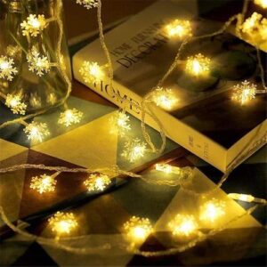 Pikes Peak Christmas Lights, 40 LED Snowflake String Fairy Lights for Home, Party, Christmas, Wedding, Garden, Xmas Garden Patio Bedroom Decor Indoor Outdoor Celebration Lighting