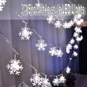 Pikes Peak Christmas Lights, 40 LED Snowflake String Fairy Lights for Home, Party, Christmas, Wedding, Garden, Xmas Garden Patio Bedroom Decor Indoor Outdoor Celebration Lighting