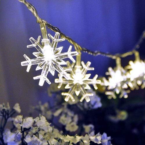 Pikes Peak Christmas Lights, 40 LED Snowflake String Fairy Lights for Home, Party, Christmas, Wedding, Garden, Xmas Garden Patio Bedroom Decor Indoor Outdoor Celebration Lighting