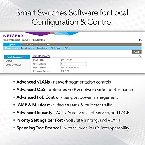 NETGEAR 26-Port Managed PoE Gigabit Switch (GS724TPP) - Ethernet Smart Switch, Optional Insight Cloud Management, 24 x PoE+ @ 380W, 2 x 1G SFP, Desktop or Rackmount, and Limited Lifetime Protection