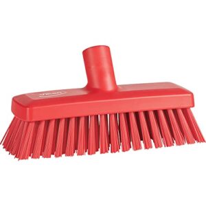 vikan compact wall/deck scrub, hard 8.858" red, one size, multi