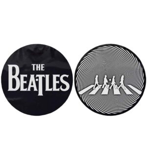 classic rock icons fabric record turntable 2 slipmats set (the beatles crossing)