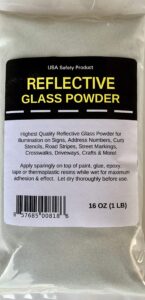 reflective glass powder (1 lb bag) for road marking, curb paint, traffic paint, pavement striping, parking lots, crosswalks, driveways, airports, traffic signs, painting, arts & crafts