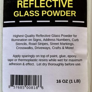 Reflective Glass Powder (1 LB Bag) for Road Marking, Curb Paint, Traffic Paint, Pavement Striping, Parking Lots, Crosswalks, Driveways, Airports, Traffic Signs, Painting, Arts & Crafts