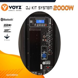 VOYZ 2000 Watt Bluetooth Portable Speaker for Parties - Two Way 15" Loudspeaker - FM Radio, USB, SD, and MP3 Player - PA with Tripod Stand and Wireless Microphone - Perfect for Karaoke (VZ-DJKIT616S)