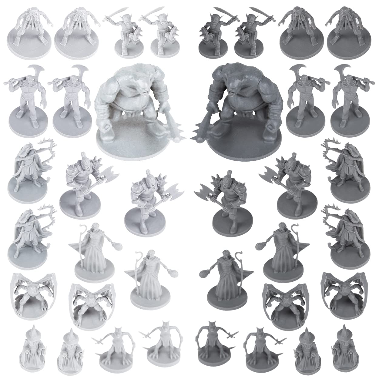 Path Gaming 38 Miniatures Fantasy Tabletop RPG Figures for Dungeons and Dragons, Pathfinder Roleplaying Games. 28MM Scaled Miniatures, 10 Unique Designs, Bulk Unpainted, Great for D&D/DND