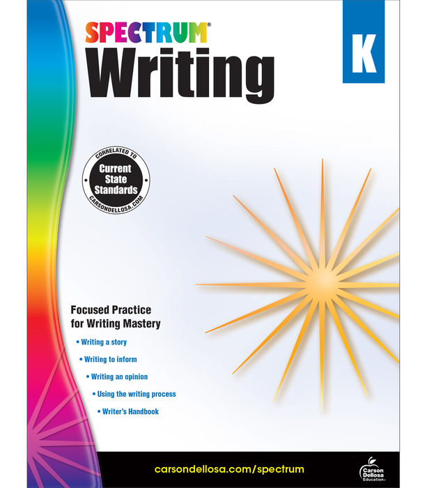 Spectrum | Writing Workbook | Grade K, Printable