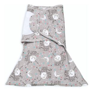 sleepingbaby zippy swaddle - baby swaddle blanket with convenient bottom zipper - goodnight moon - small/medium