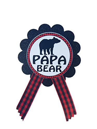 Lumberjack Party Baby Shower Sash & Pins Made In USA Woodland Mama Bear Mommy Daddy to Be Grandma Badges Button Buffalo Plaid