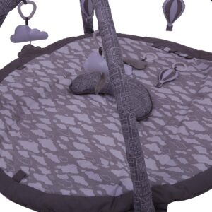 Bacati Clouds in The City Baby Play Gym with Mat, White/Grey