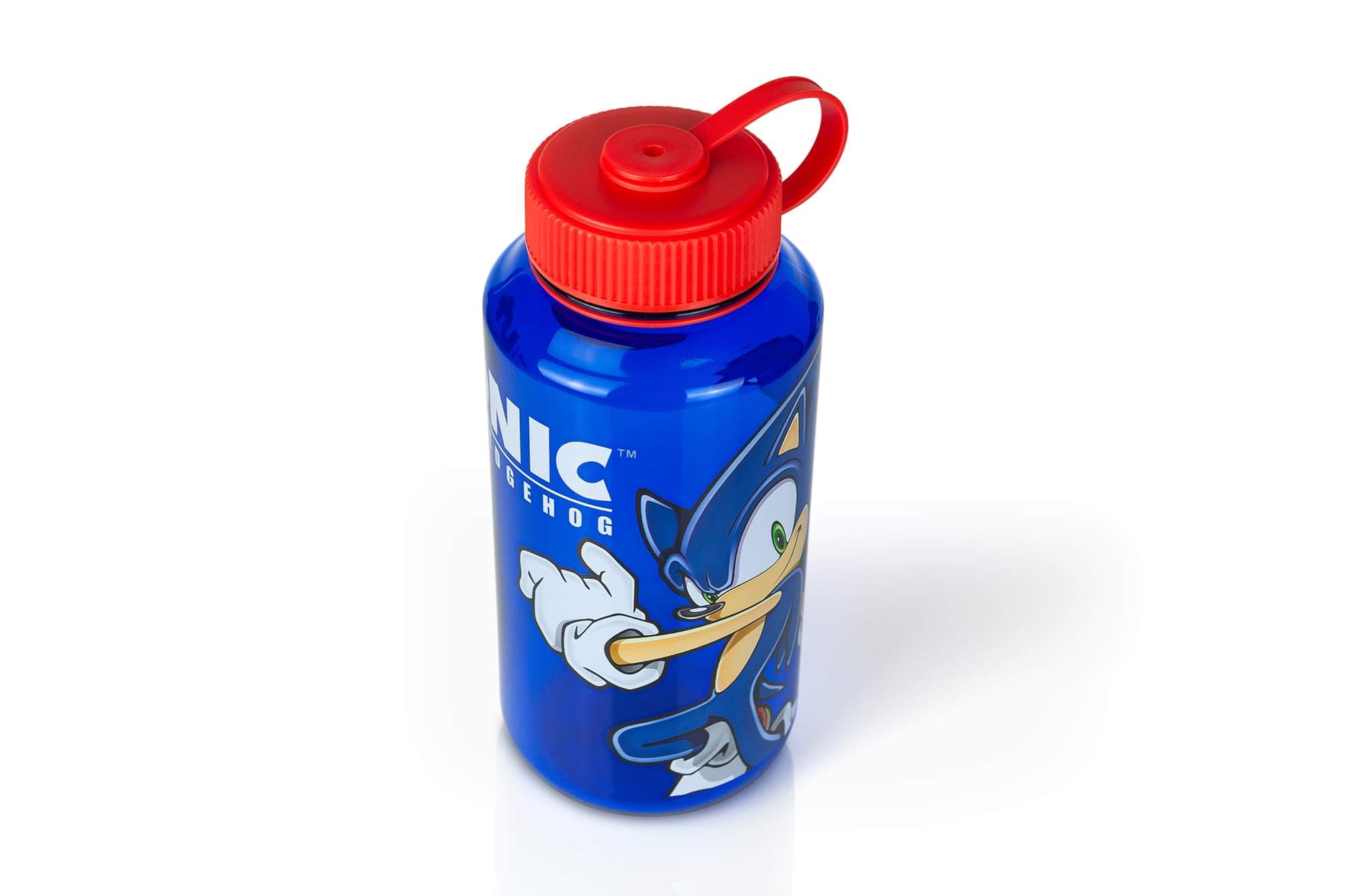 Just Funky Sonic The Hedgehog Plastic Water Bottle - Reusable 32oz Travel Tumbler Drink Holder With Leak/Spill-Proof Lid - Great For School, Sports, Backpack, Lunchbox, Birthday Party Favors - From