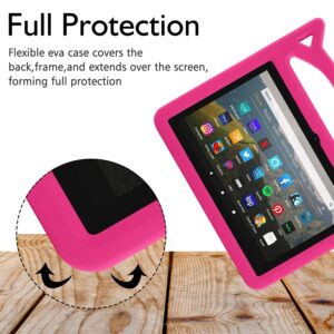 Fire HD 8 Tablet Case, Amazon Kindle Fire HD 8 Plus Tablet Case for Kids (2020/2022 Release,10th/12th Generation), Ubearkk Light Weight Shock Proof Handle Friendly Stand Protective Back Cover, Pink