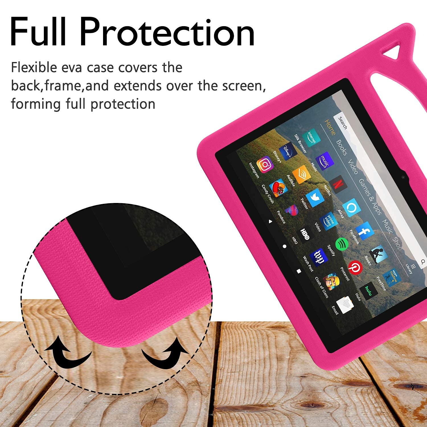 Fire HD 8 Tablet Case, Amazon Kindle Fire HD 8 Plus Tablet Case for Kids (2020/2022 Release,10th/12th Generation), Ubearkk Light Weight Shock Proof Handle Friendly Stand Protective Back Cover, Pink