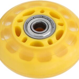 Roller Skate Wheel Accessories Luggage Replacement Wheel Yellow PU with 608ZZ Bearing Luggage Cart Skates Accessories 64x24x8mm