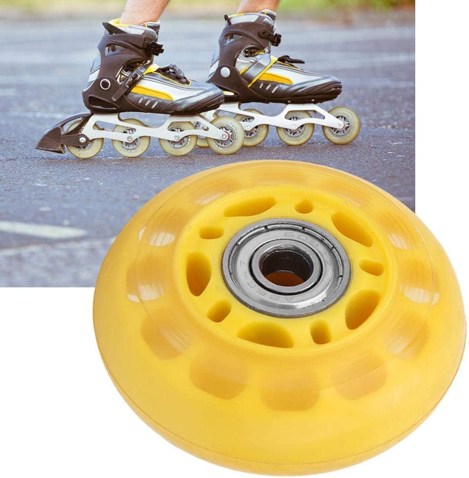 Roller Skate Wheel Accessories Luggage Replacement Wheel Yellow PU with 608ZZ Bearing Luggage Cart Skates Accessories 64x24x8mm