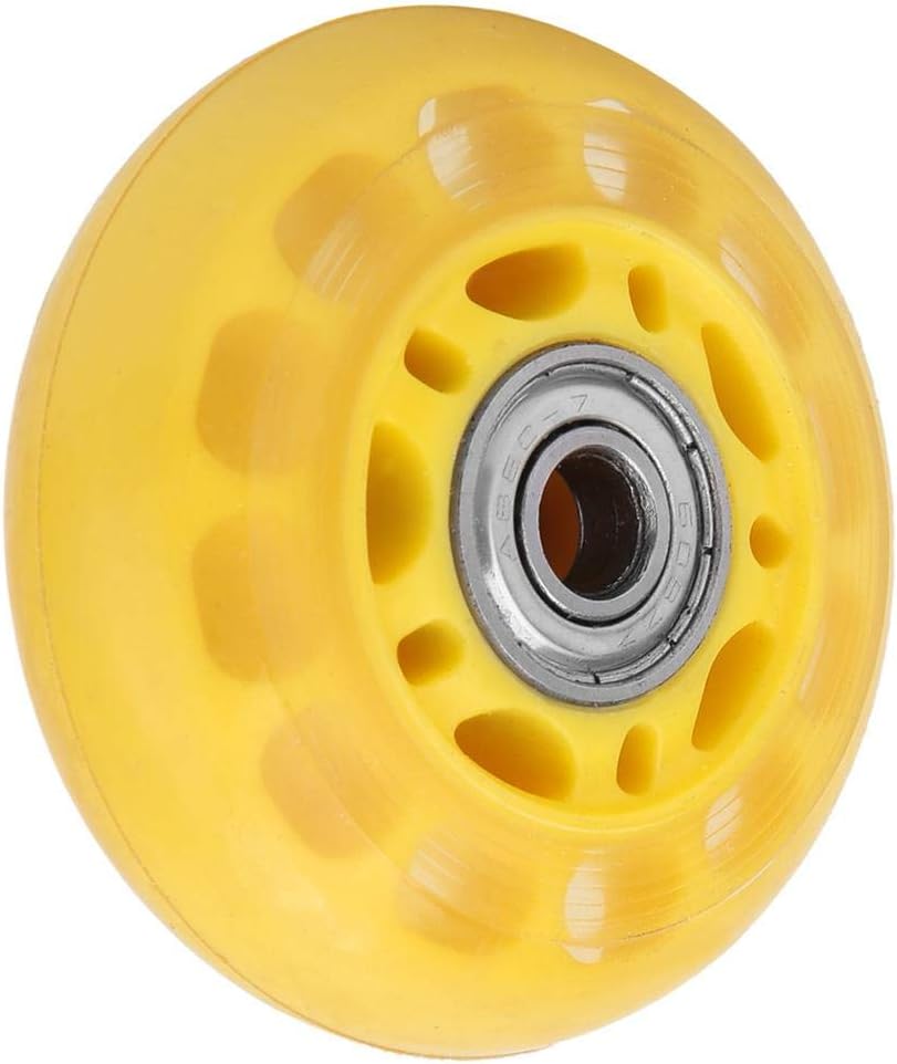 Roller Skate Wheel Accessories Luggage Replacement Wheel Yellow PU with 608ZZ Bearing Luggage Cart Skates Accessories 64x24x8mm