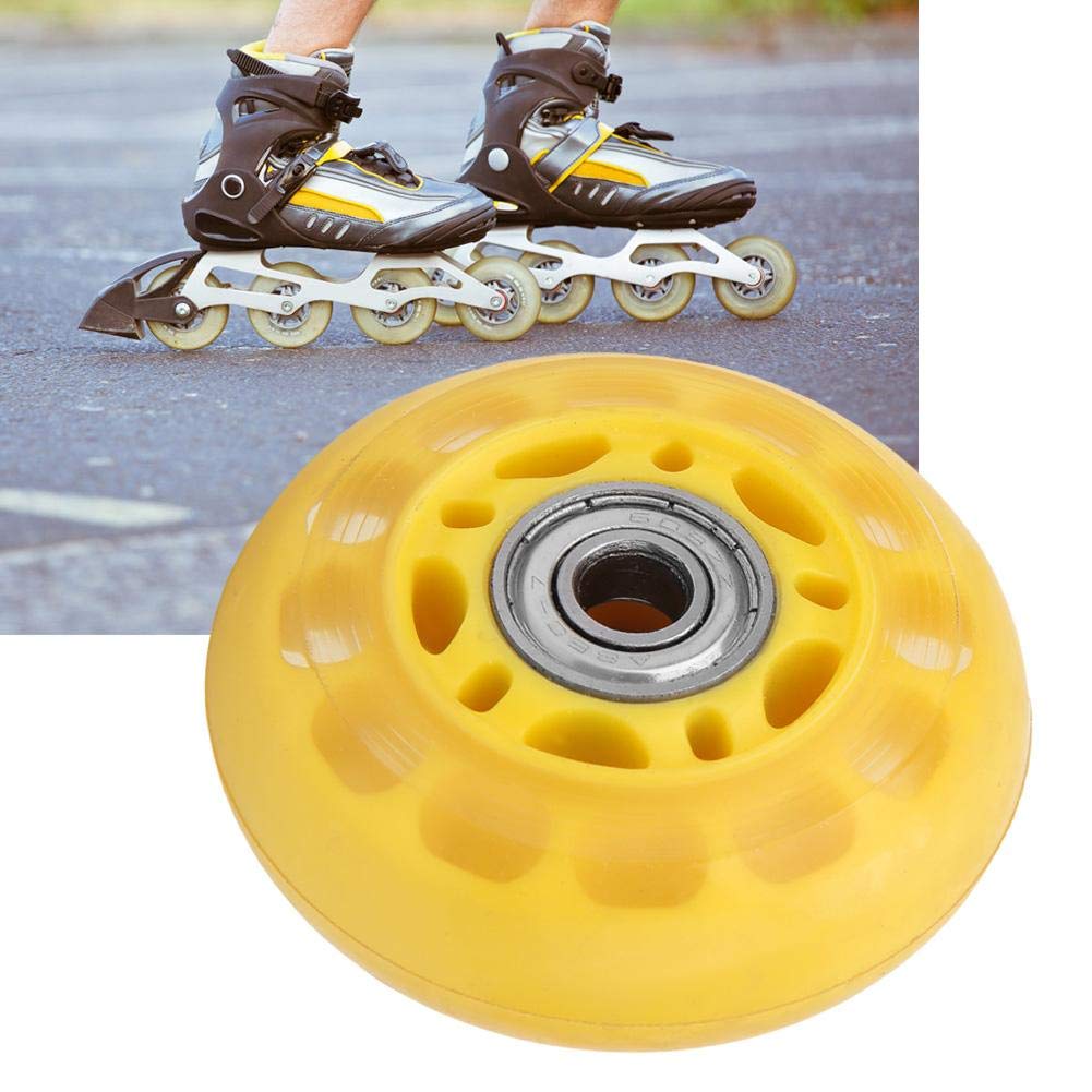 Roller Skate Wheel Accessories Luggage Replacement Wheel Yellow PU with 608ZZ Bearing Luggage Cart Skates Accessories 64x24x8mm