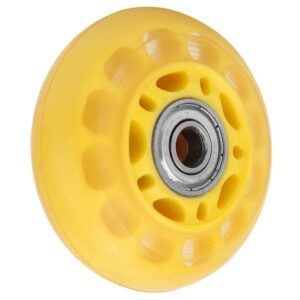 Roller Skate Wheel Accessories Luggage Replacement Wheel Yellow PU with 608ZZ Bearing Luggage Cart Skates Accessories 64x24x8mm