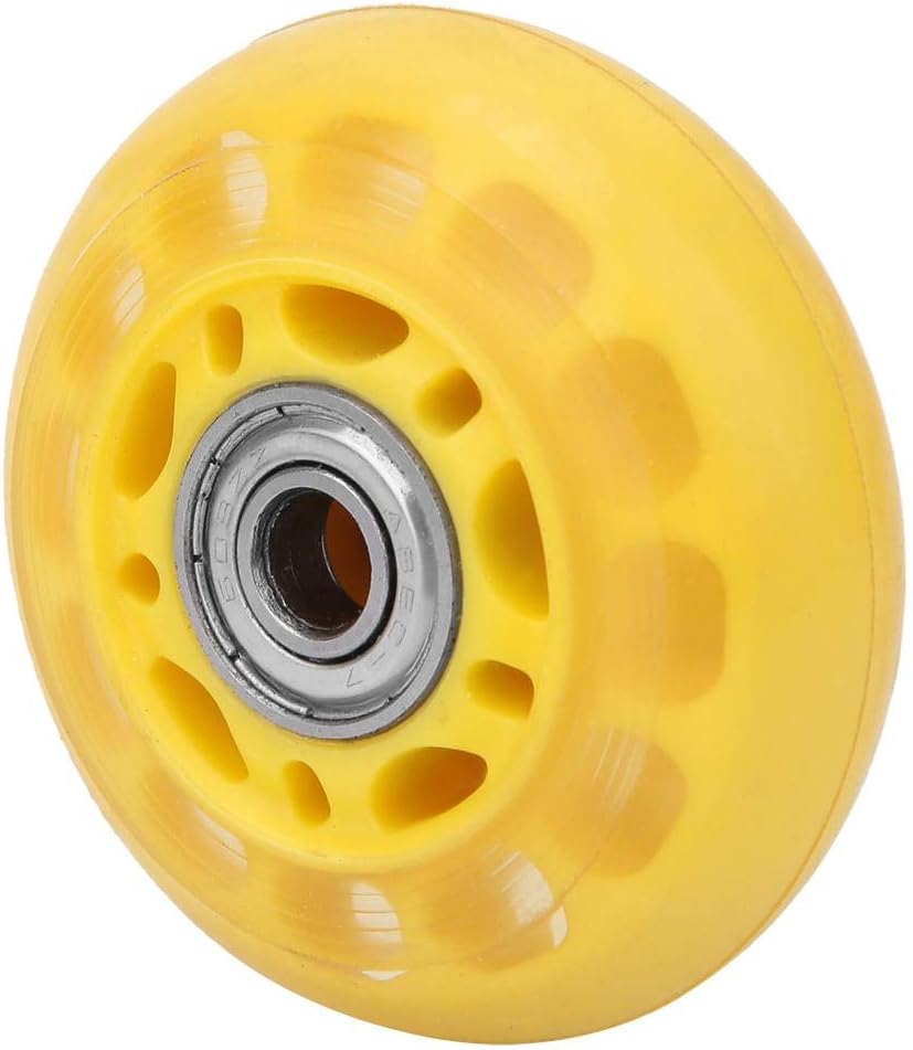 Roller Skate Wheel Accessories Luggage Replacement Wheel Yellow PU with 608ZZ Bearing Luggage Cart Skates Accessories 64x24x8mm