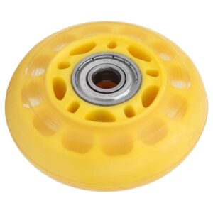 Roller Skate Wheel Accessories Luggage Replacement Wheel Yellow PU with 608ZZ Bearing Luggage Cart Skates Accessories 64x24x8mm