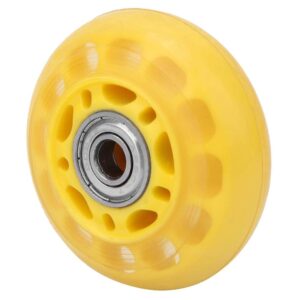 Roller Skate Wheel Accessories Luggage Replacement Wheel Yellow PU with 608ZZ Bearing Luggage Cart Skates Accessories 64x24x8mm