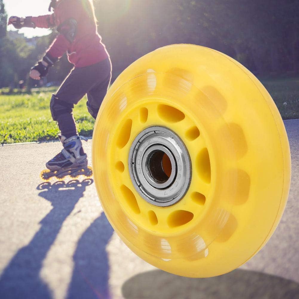 Roller Skate Wheel Accessories Luggage Replacement Wheel Yellow PU with 608ZZ Bearing Luggage Cart Skates Accessories 64x24x8mm