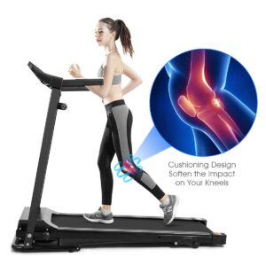 Giantex 1.5HP Electric Folding Treadmill w/Adjustable Incline, Jogging Running Machine w/ 12 Pre-Set Programs, LCD Display and Heart Rate Sensor, Portable Treadmill w/Low Noise for Home and Office