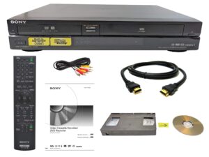 sony vhs to dvd recorder vcr combo w/ remote, hdmi