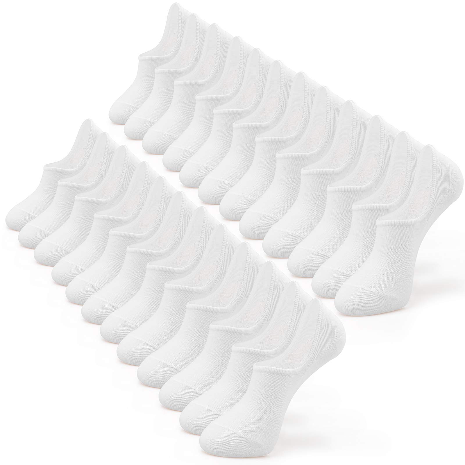 IDEGG No Show Socks Women and Men 12 Pairs Casual Low Cut Anti-slid Athletic Socks with Non Slip (as1, numeric, numeric_5, numeric_9, regular, regular, 12 White)