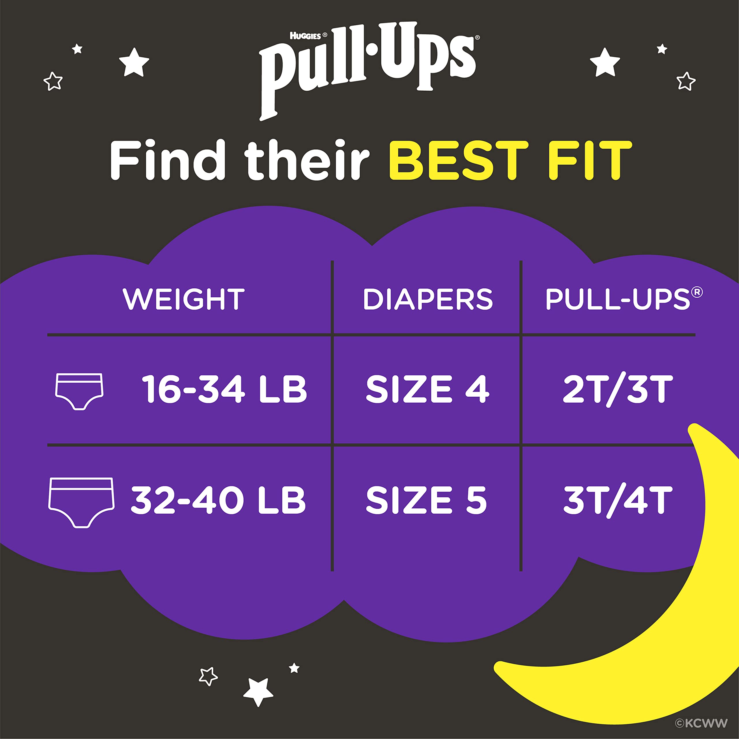 Pull-Ups Girls' Nighttime Potty Training Pants Training Underwear, 2T-3T, 21 Ct