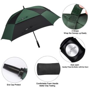 G4Free Extra Large Golf Umbrella 62/68 inch Vented Square Umbrella Windproof Auto Open Double Canopy Oversized Stick Umbrella