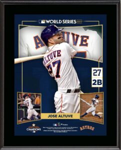 sports memorabilia - jose altuve houston astros 2017 mlb world series champions 10.5x 13sublimated plaque - mlb player plaques and collages