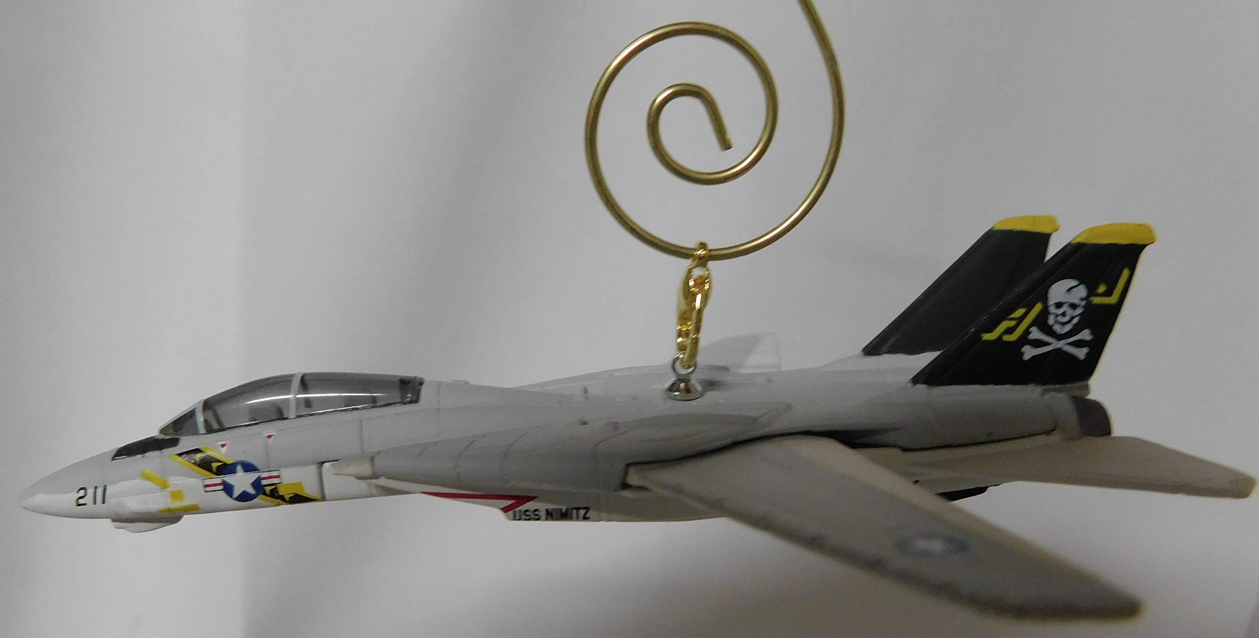 Grumman F-14 Tomcat U.S. Navy USS Nimitz Holiday/Christmas Ornament with Golden Hanger