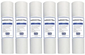 6-pack replacement for watts vih34apc polypropylene sediment filter - universal 10-inch 5-micron cartridge compatible with watts premier 500223 wh ld whole house filter by ipw industries inc