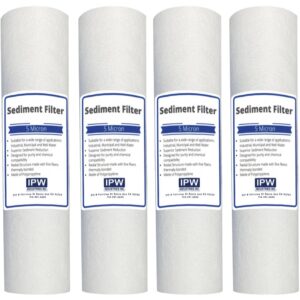 6-Pack Replacement for Watts VIH34APC Polypropylene Sediment Filter - Universal 10-inch 5-Micron Cartridge Compatible with WATTS PREMIER 500223 WH LD WHOLE HOUSE FILTER by IPW Industries Inc