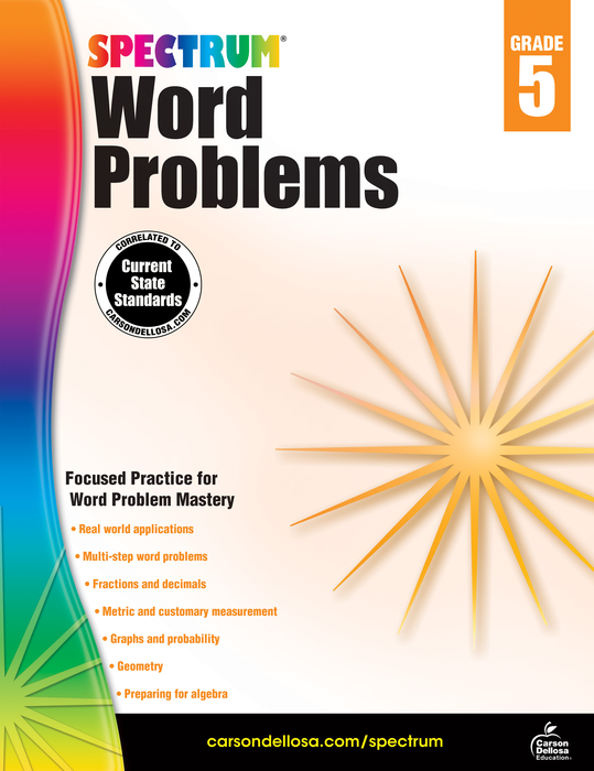 Spectrum | Word Problems Workbook | Grade 5, Printable