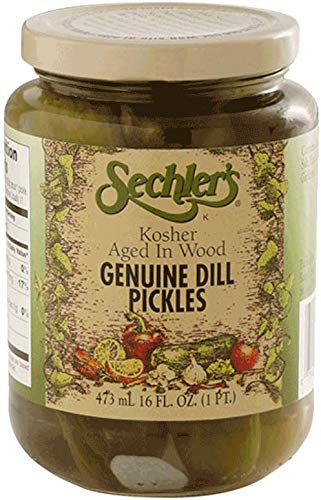 Sechler's Kosher aged in wood genuine dill pickles, 16-fl. oz. glass jar (Pack of 1)