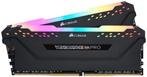 corsair vengeance rgb pro ddr4 32gb (2x16gb) 3600mhz cl18 intel xmp 2.0 icue compatible computer memory - black (cmw32gx4m2d3600c18)