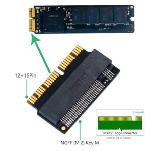 HLT M.2 NVME SSD Convert Adapter Card for MacBook Air Pro Retina (Year 2013-2017), NVME/AHCI SSD Upgraded Kit for A1465 A1466 A1398 A1502 ( Black Adapter)