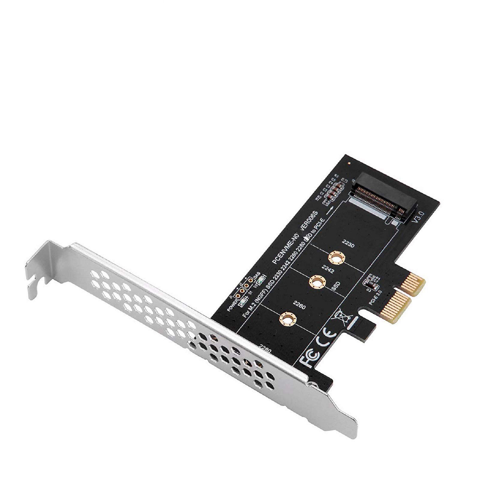 MZHOU NVME M.2 SSD M-Key to PCI-e 3.0 x1 Host Controller Expansion Card,Supports M2 NGFF PCI-e 3.0, 2.0 or 1.0, NVME or AHC 2280, 2260, 2242, 2230 Solid State Drives with Low Profile Bracket