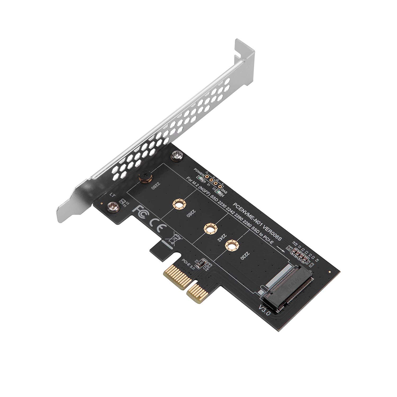 MZHOU NVME M.2 SSD M-Key to PCI-e 3.0 x1 Host Controller Expansion Card,Supports M2 NGFF PCI-e 3.0, 2.0 or 1.0, NVME or AHC 2280, 2260, 2242, 2230 Solid State Drives with Low Profile Bracket