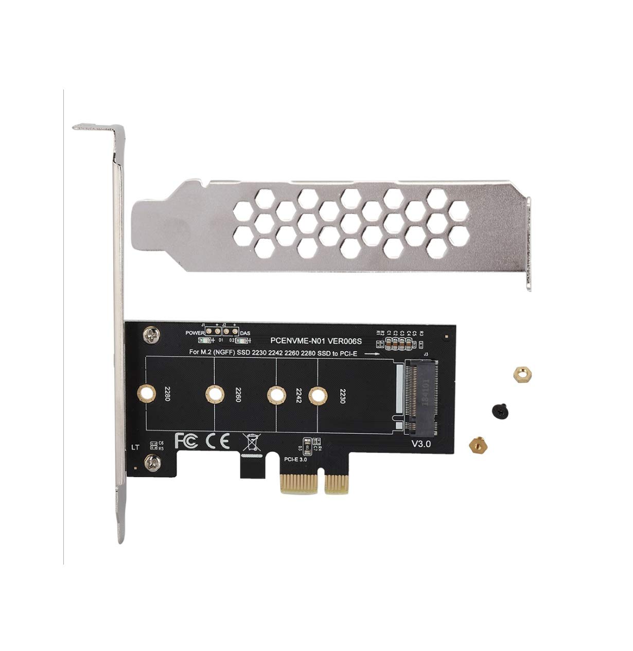 MZHOU NVME M.2 SSD M-Key to PCI-e 3.0 x1 Host Controller Expansion Card,Supports M2 NGFF PCI-e 3.0, 2.0 or 1.0, NVME or AHC 2280, 2260, 2242, 2230 Solid State Drives with Low Profile Bracket