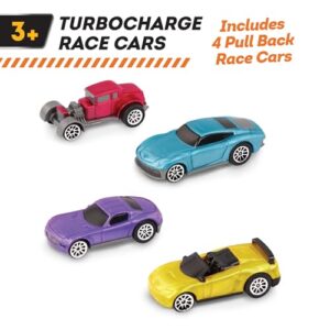 Driven by Battat – Turbocharge Pullback Vehicles – Toy Set with 4 Cars – Race Car Toys and Playsets for Kids – Toy Pull-Back Cars – 3 Years + – Turbocharge - Stock Cars (4 Pack)