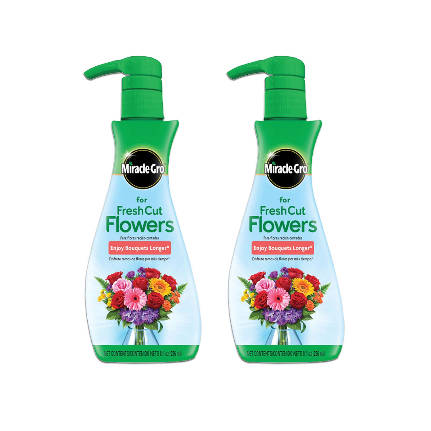 Miracle-Gro for Fresh Cut Flowers, 8 oz., For All Bouquets and Cut Flowers, 2-Pack