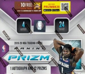 2019/20 panini prizm nba basketball retail box (24 pks/bx, one autograph card)